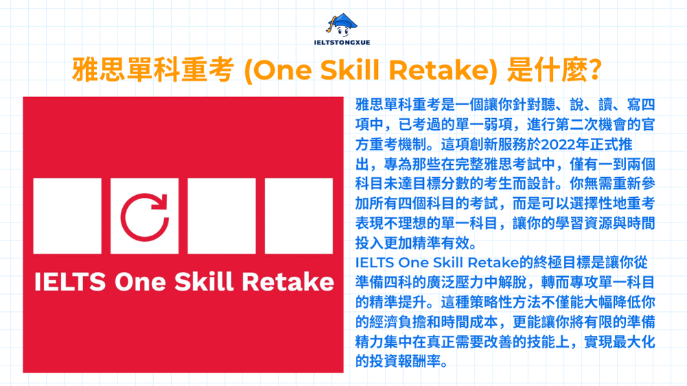 雅思單科重考 (IELTS One Skill Retake) 完整指南：資格+費用+學校認可全攻略